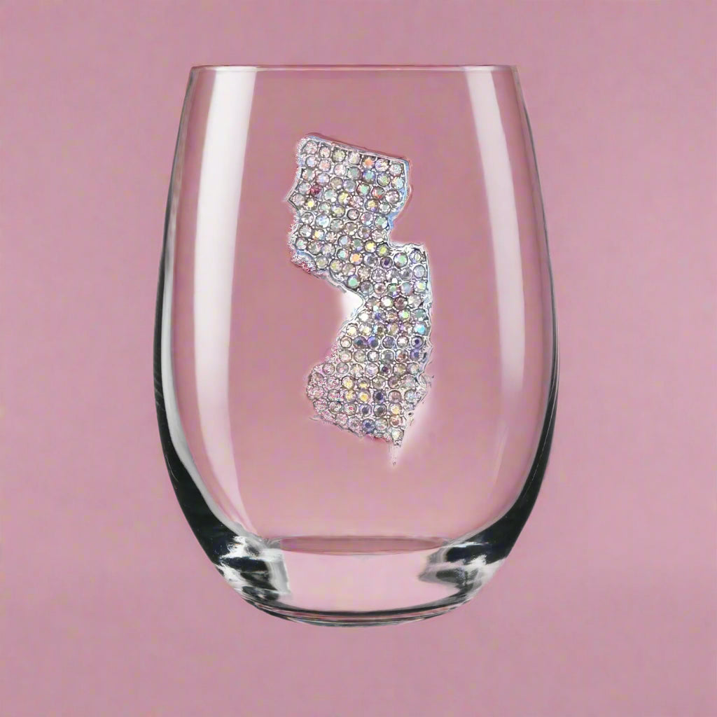 Jersey Rhinestone Wine Glass – The Snooki Shop
