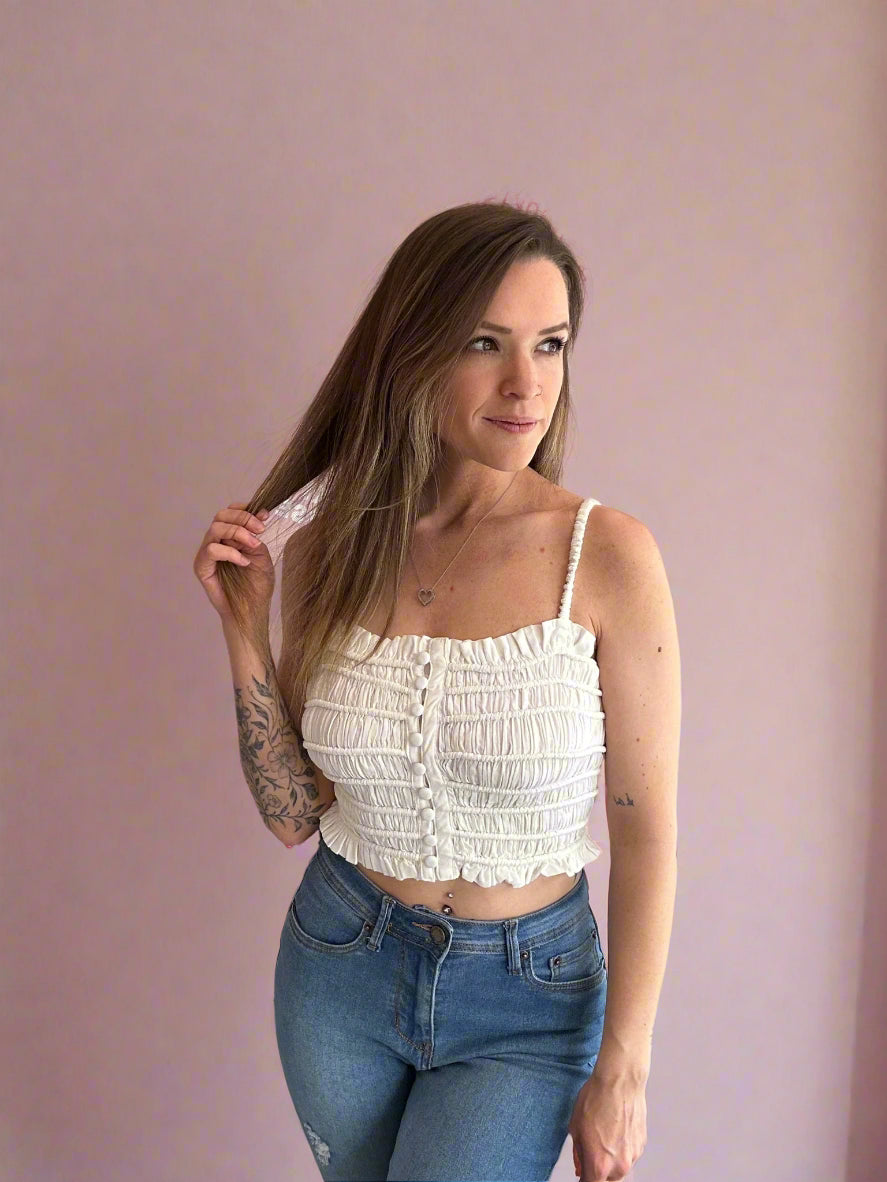 Ruched Crop Cami – The Snooki Shop
