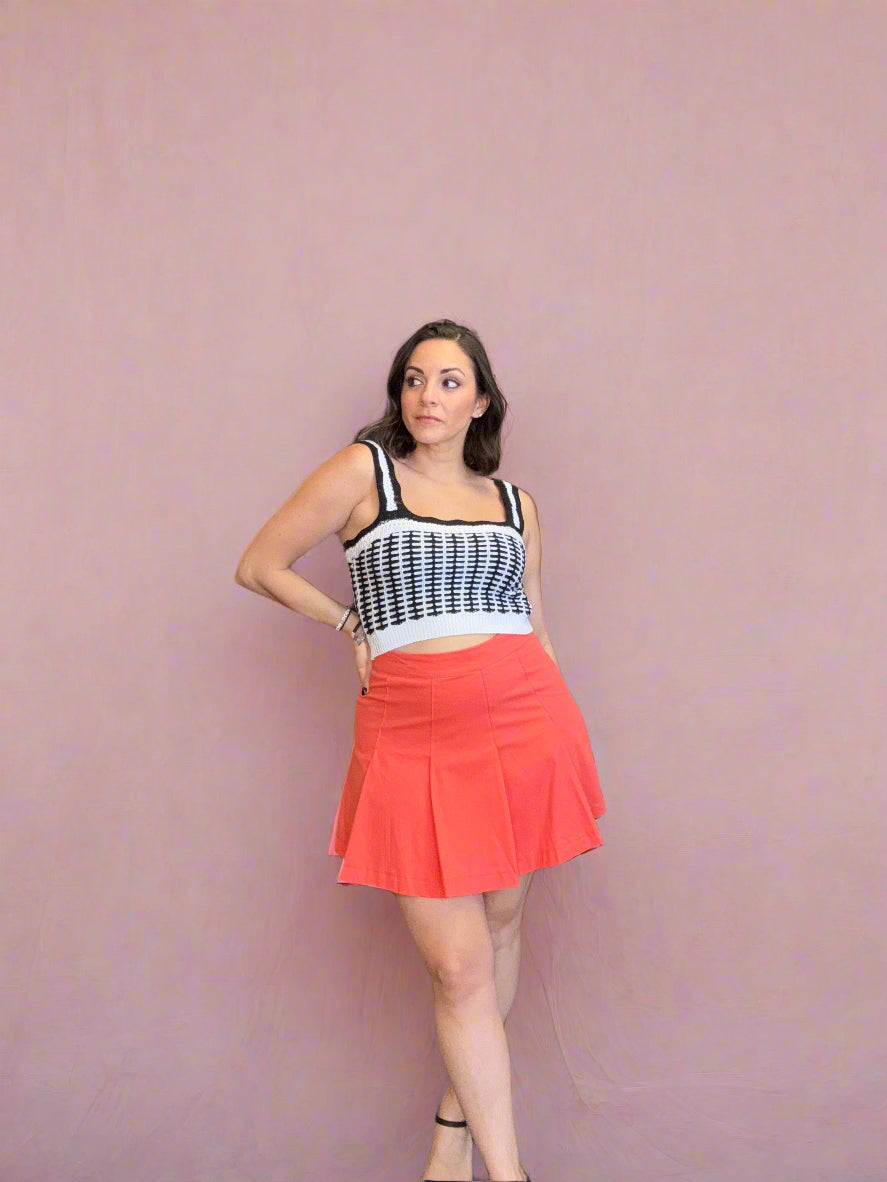 Orange Pleated Skirt – The Snooki Shop