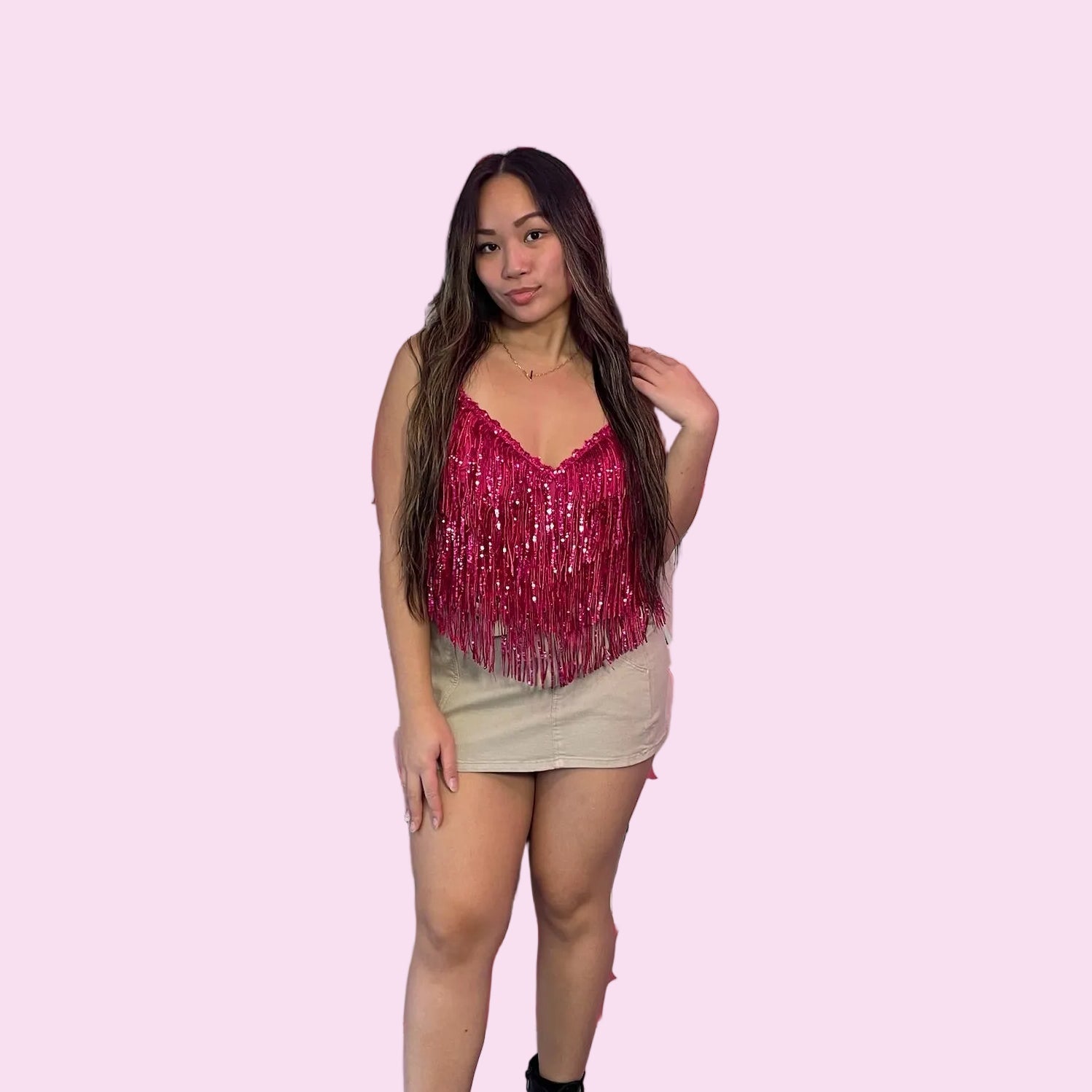 Dazzle Me V-Neck Tank – Sparkly Embellished Tank Top | The Snooki Shop