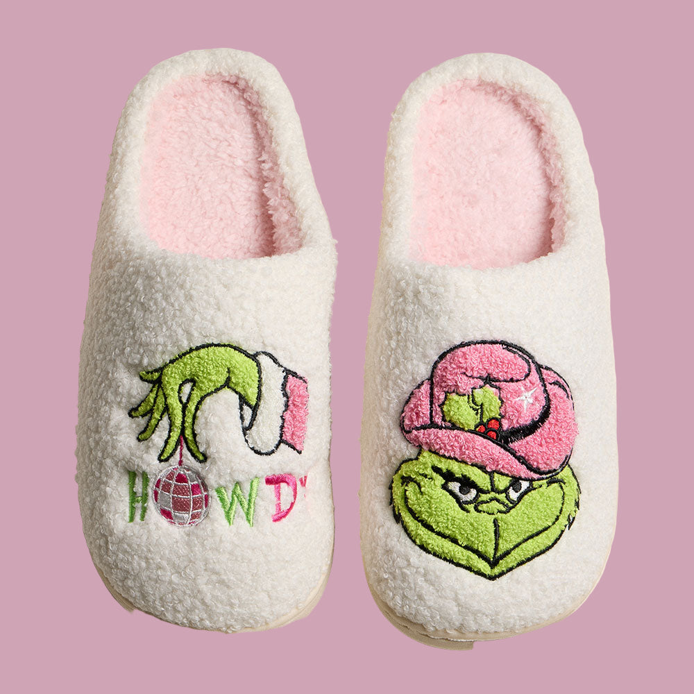 Grinch Howdy Slippers – The Snooki Shop