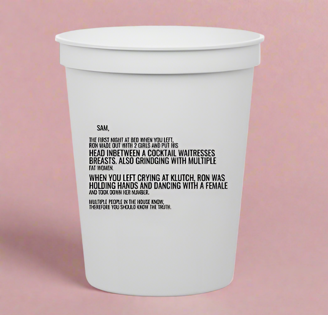 Plastic Note Cups – The Snooki Shop